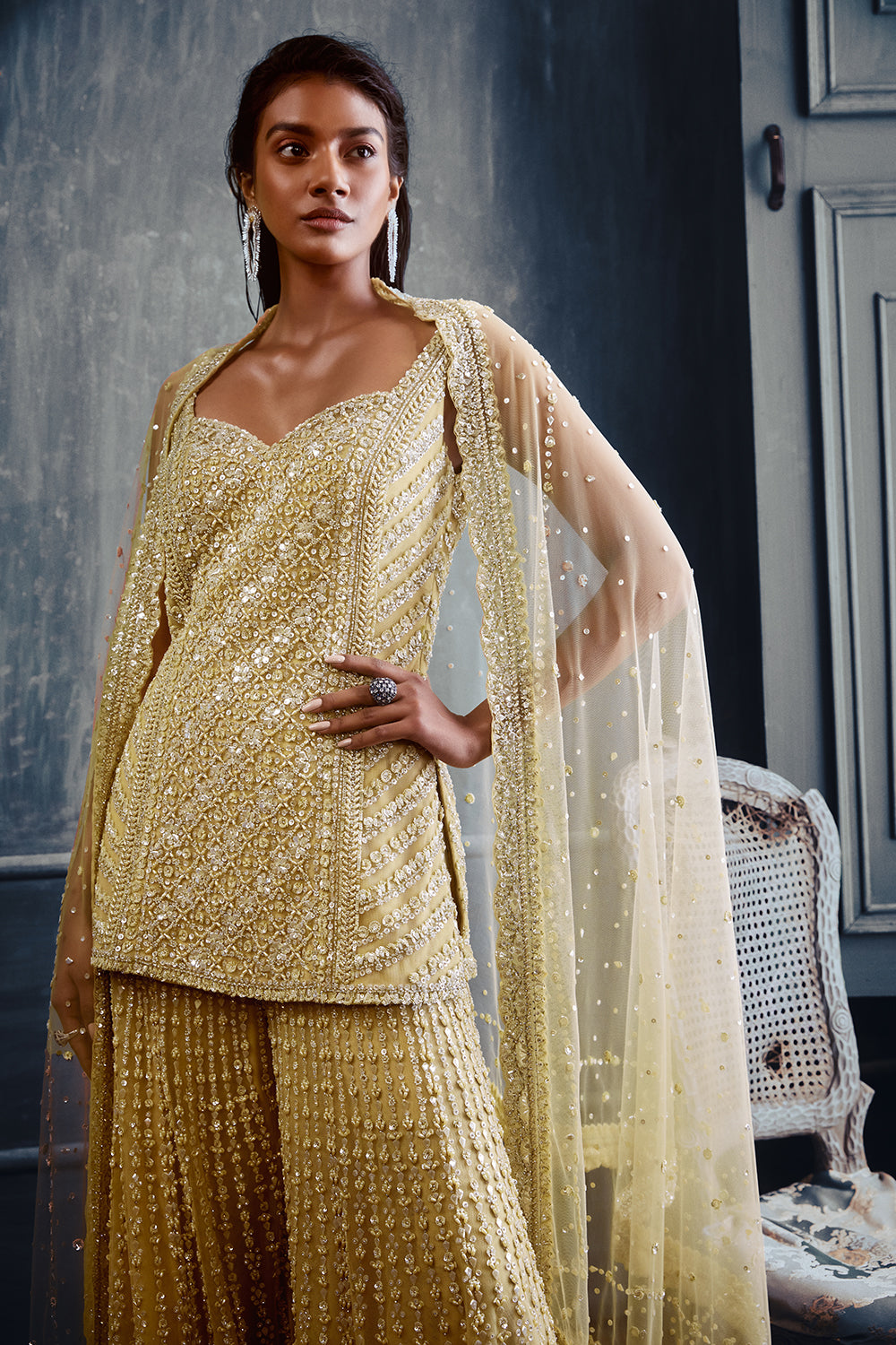 Olive Green Garara Set – Seema Gujral